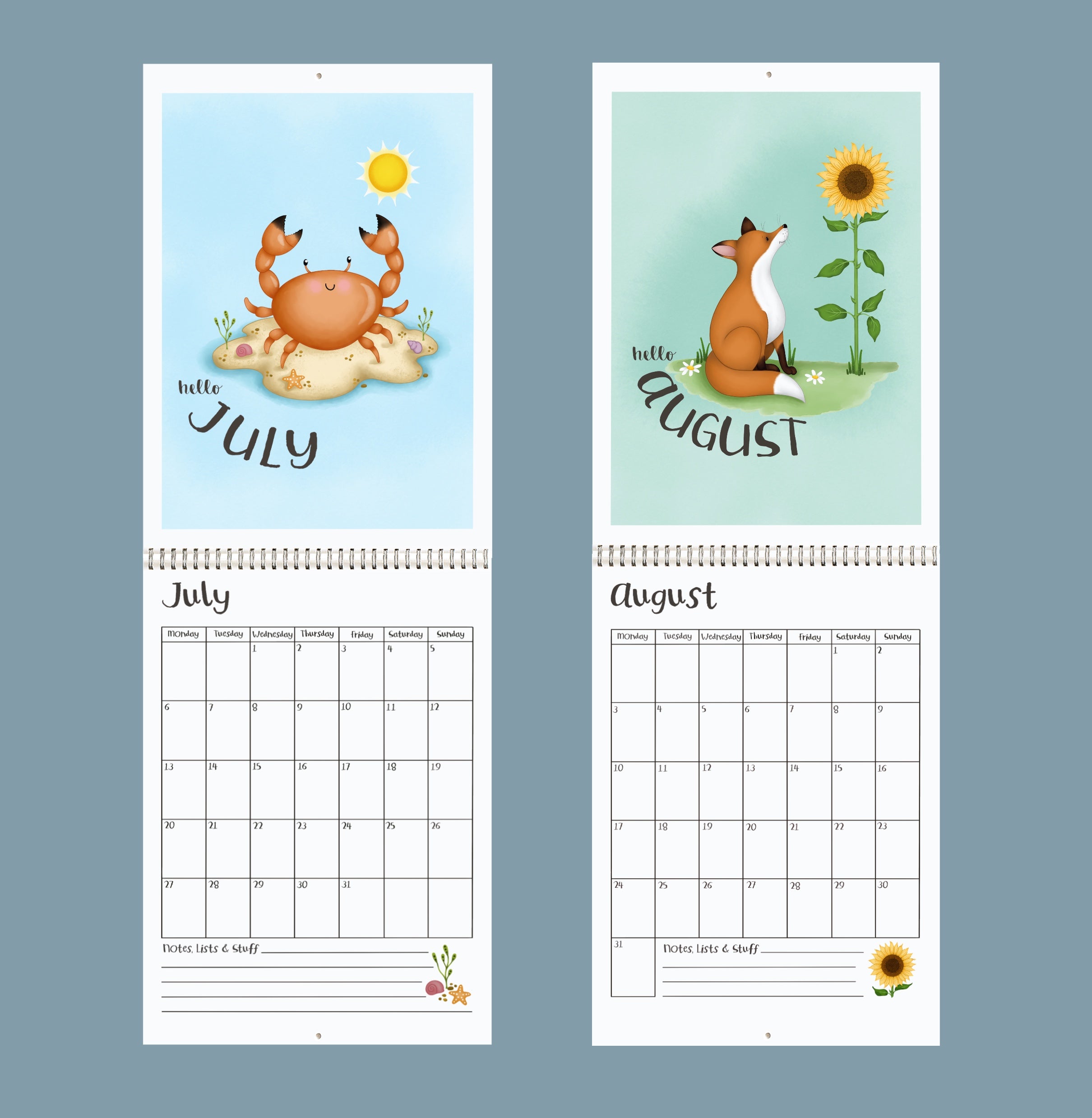 Mouse & Meg 2026 A4 Wall Calendar